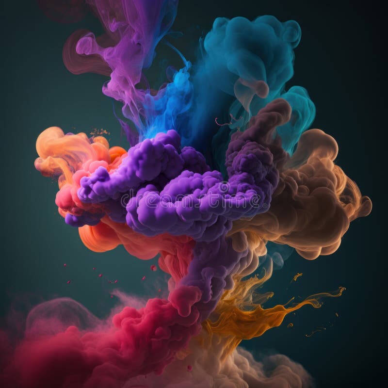 Fantasy Colored Smoke Fog and Clouds on Black Generative AI Stock ...