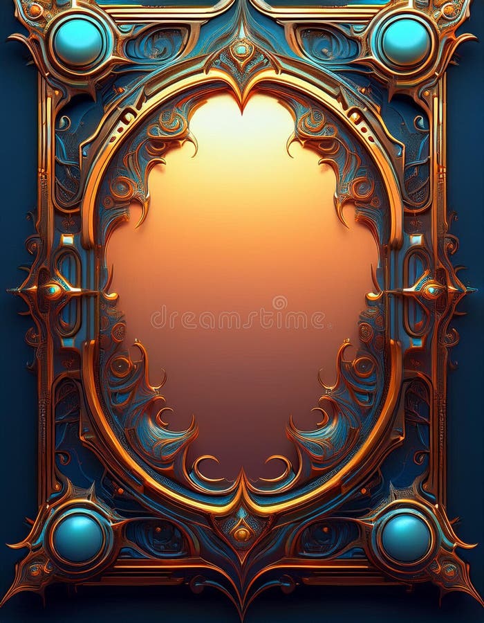 Fantasy colorful frame stock illustration. Illustration of screenshot ...