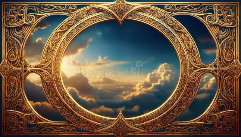 Fantasy colorful frame stock illustration. Illustration of circle ...