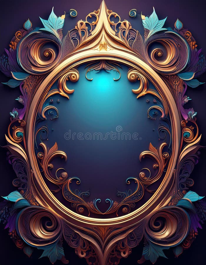 Fantasy colorful frame stock illustration. Illustration of frame ...