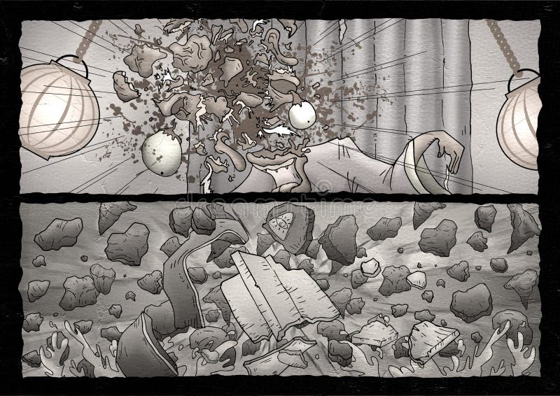 Fantasy comic scene stock illustration. Illustration of adventure ...