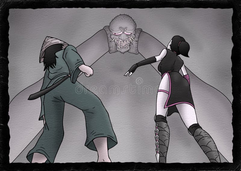 Fantasy comic scene stock illustration. Illustration of comic - 92736806