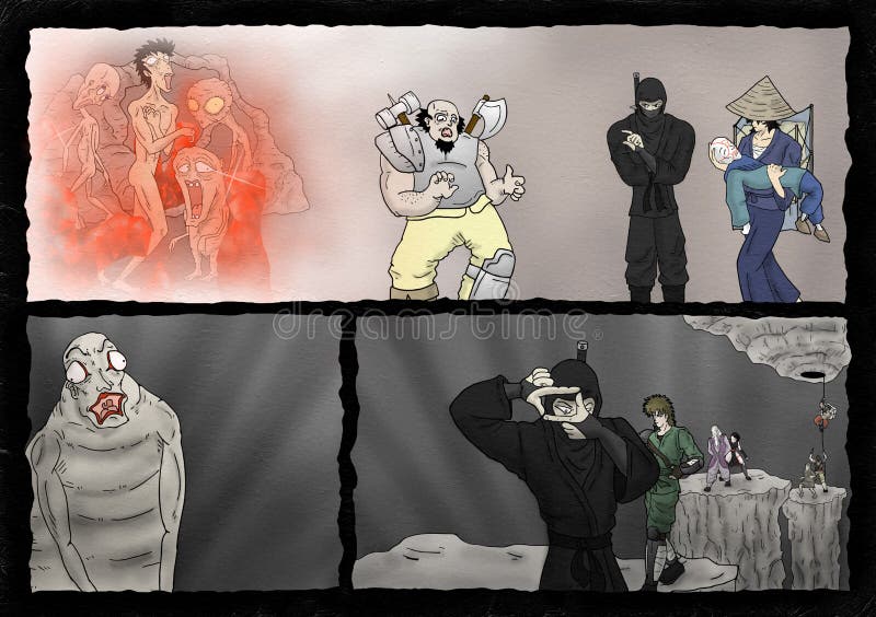 Fantasy Comic Scene Illustration Stock Illustration - Illustration of ...