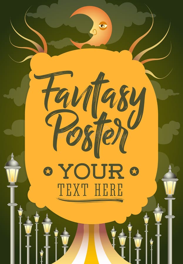 Fantasy Conceptual Poster Template Stock Vector - Illustration of ...