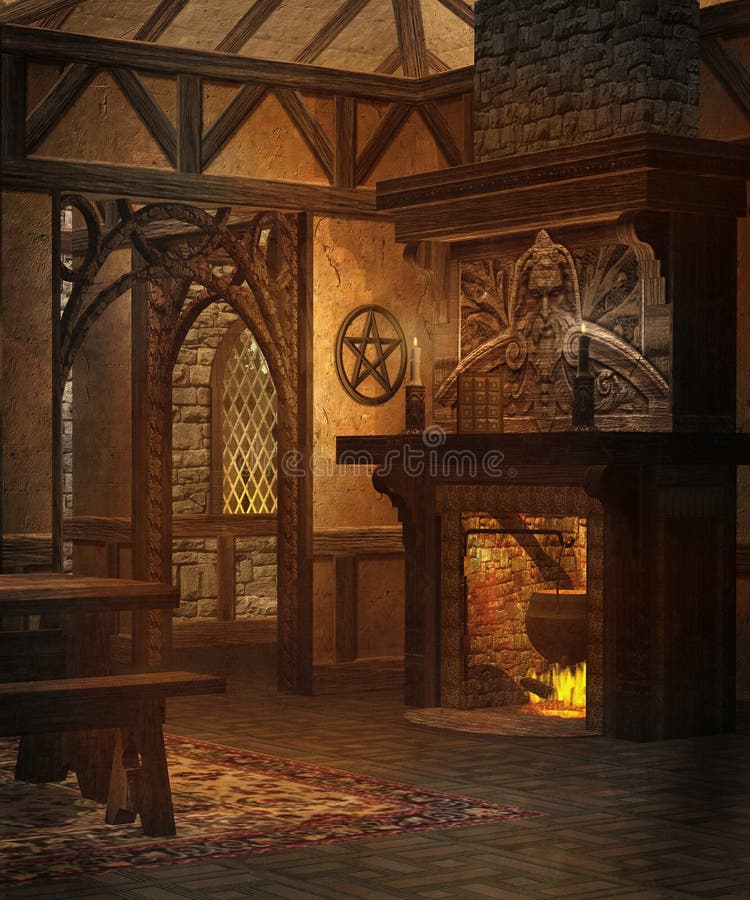 Cartoon Country Cottage Interiors