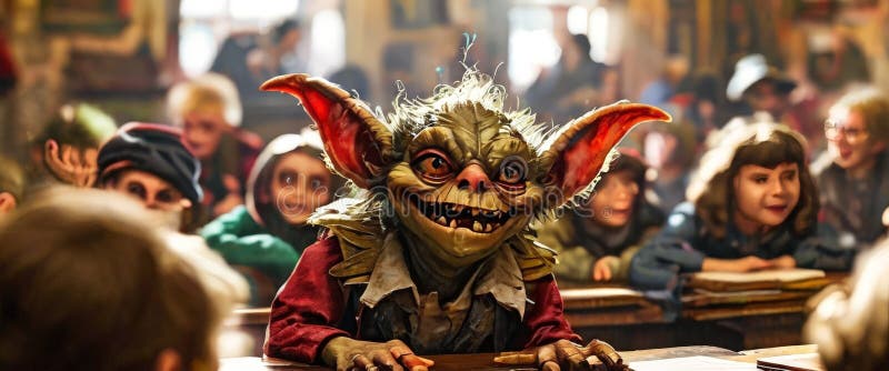 Fantasy Creature Attending School in a Whimsical Classroom Setting ...