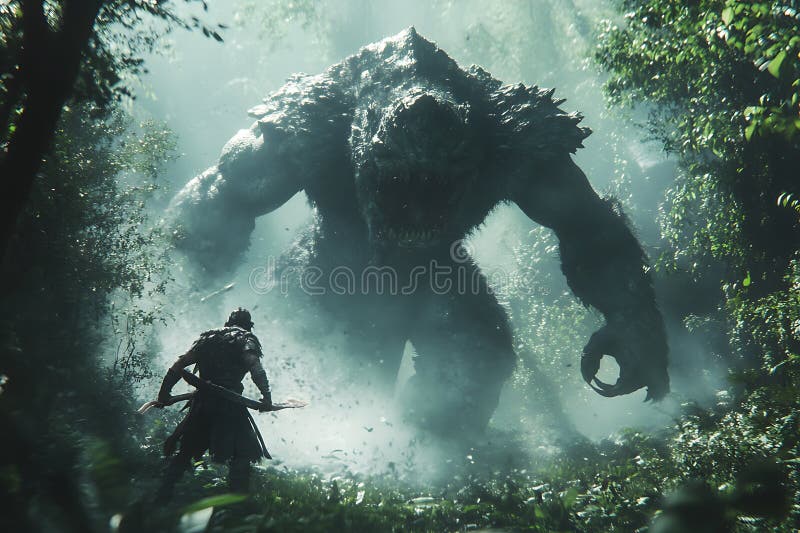 Fantasy Creature in a Mystical Forest Setting Stock Illustration ...