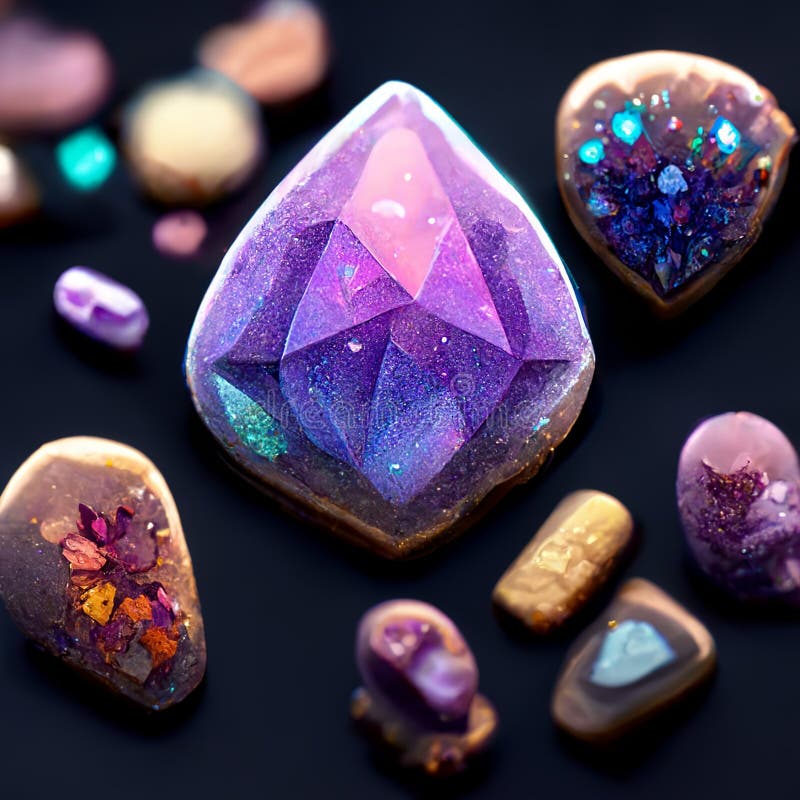 Fantasy Crystals Illustration, Generative AI Stock Illustration ...