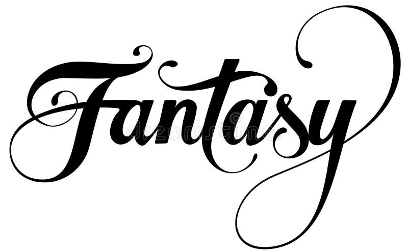 Fantasy - Custom Calligraphy Text Stock Vector - Illustration of shape ...