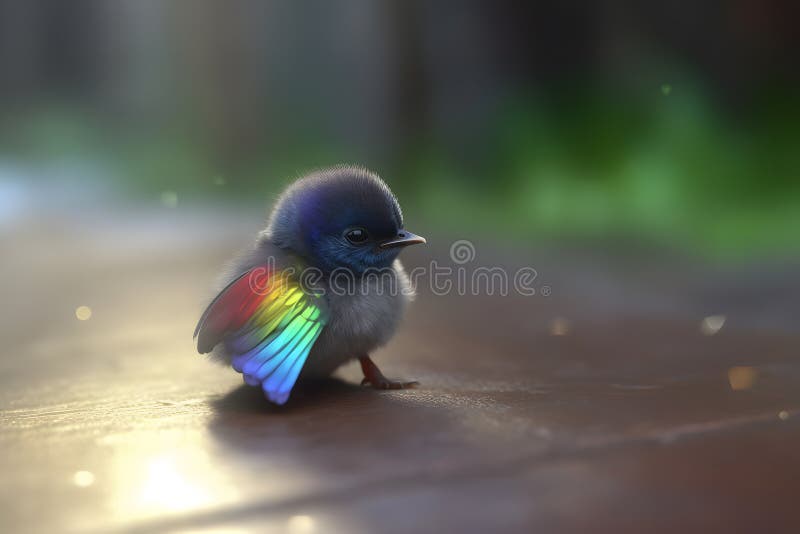 Fantasy Cute Rainbow Bird Suitable for Children Book. Neural Network AI ...