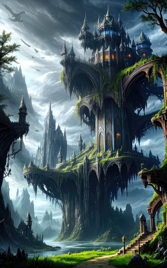 Fantasy 3D Art Environment by Swarms Sky Clouds Over Mystical ...