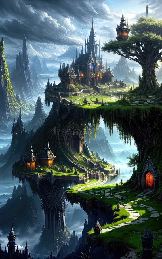 Fantasy 3D Art Environment by Swarms Sky Clouds Over Mystical ...