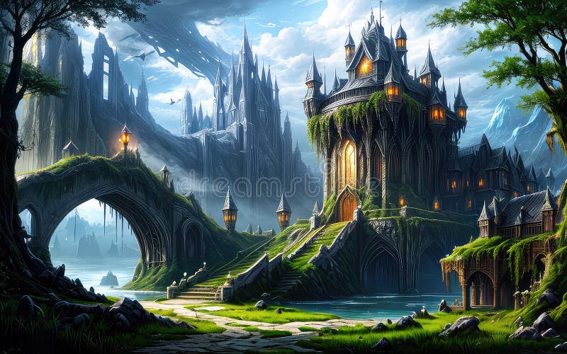 Fantasy 3D Art Environment by Swarms Sky Clouds Over Mystical ...