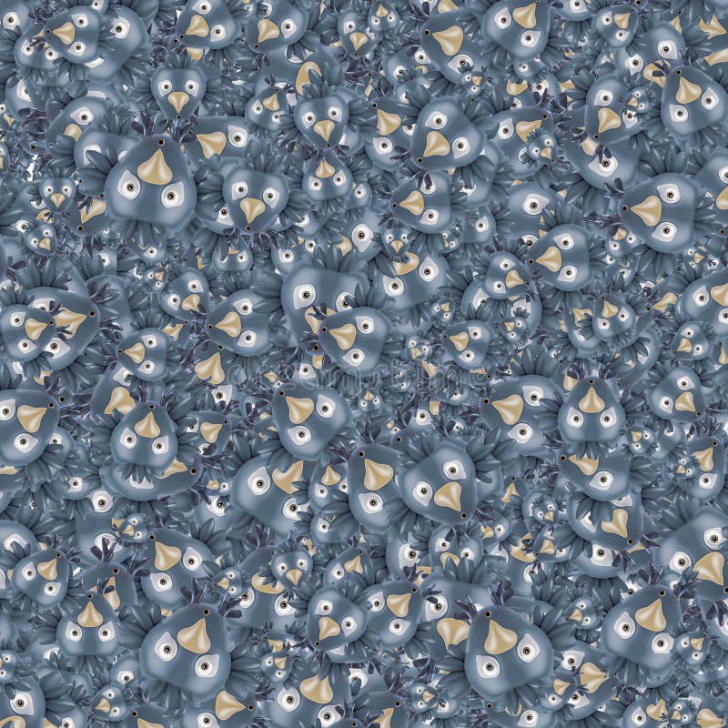 Fantasy 3d Scared Bird Motif Pattern Stock Illustration - Illustration ...