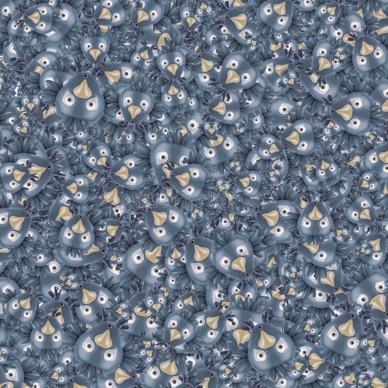 Fantasy 3d Scared Bird Motif Pattern Stock Illustration - Illustration ...