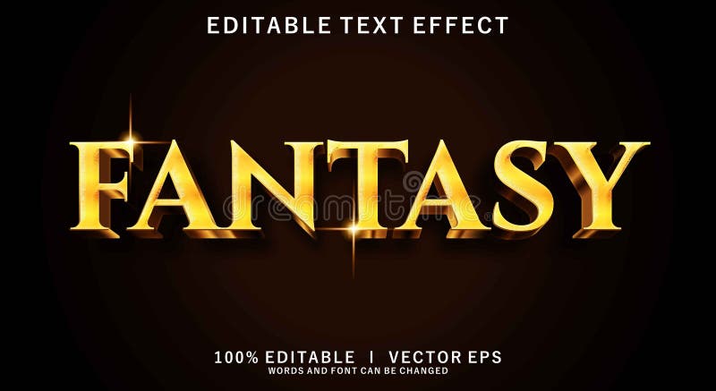 Fantasy 3d Vector Text Effect with Modern Style Design Stock Vector ...