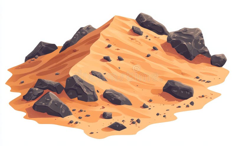 Fantasy Desert Oasis Features a 3D Isometric Map with Golden Sand Dunes ...