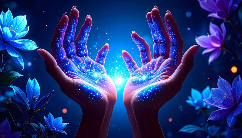 Celestial Touch: Glitter-Skinned Woman in Fantasy Light Stock Image ...