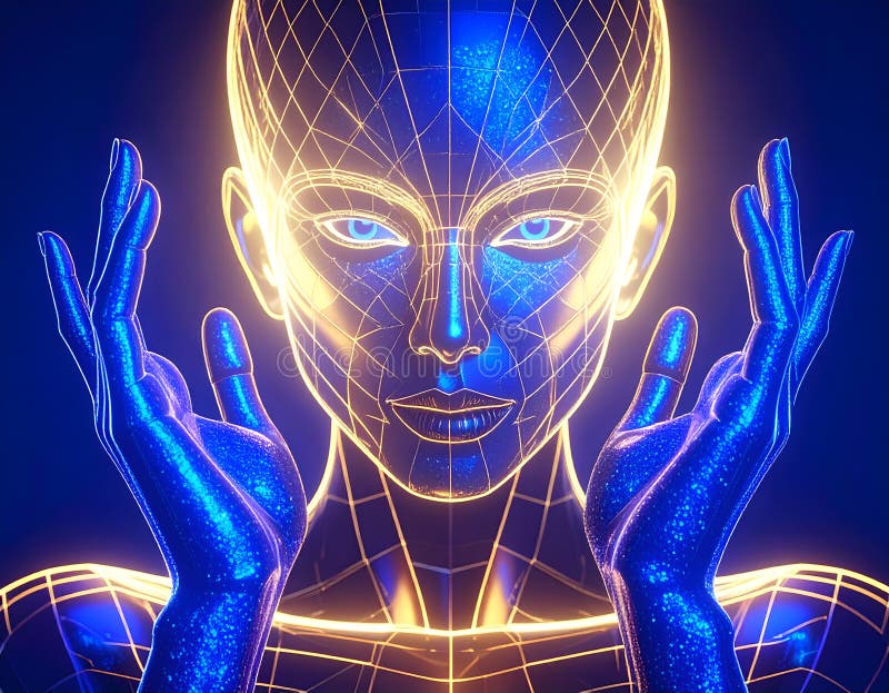 Celestial Touch: Glitter-Skinned Woman in Fantasy Light Stock Image ...