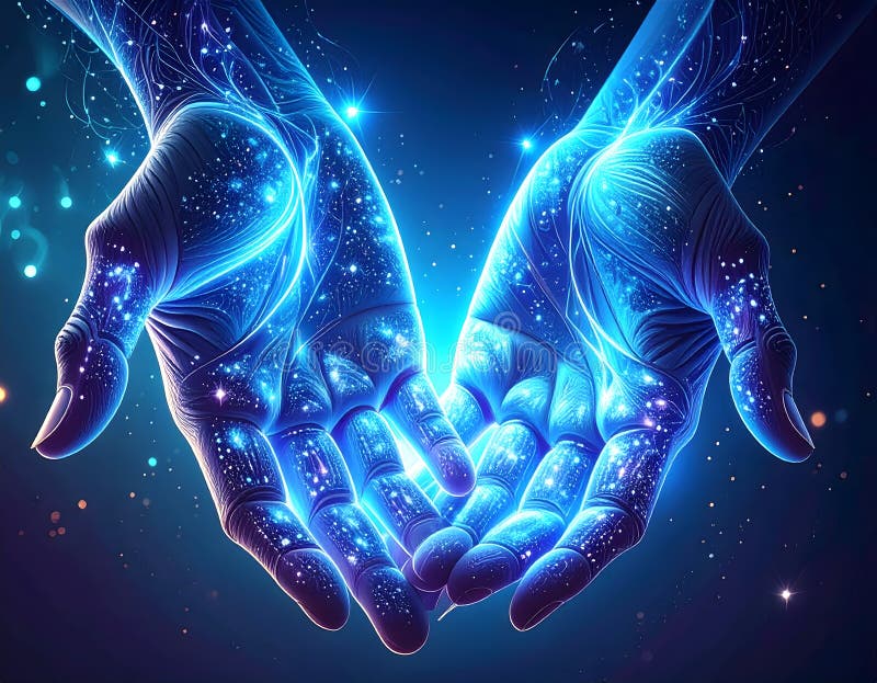 Celestial Touch: Glitter-Skinned Woman in Fantasy Light Stock ...