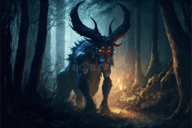 Jersey Devil Legendary Monster Concept Art Stock Illustration ...