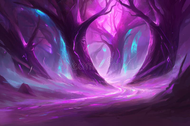 Fantasy Digital Painting of a Magical Forest, Dungeons and Dragons, and ...