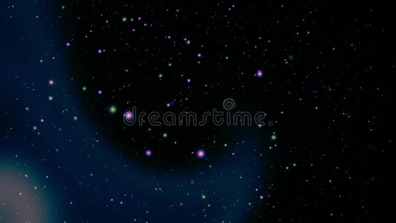 Fantasy Distant Mysterious Galaxy Gasses and Rocks Float in Deep Space ...