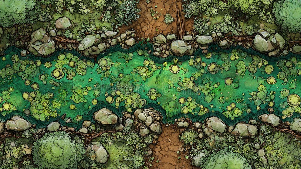 Fantasy DnD Battlemap Illustrating Toxic Swamp Battlemap Style Stock ...