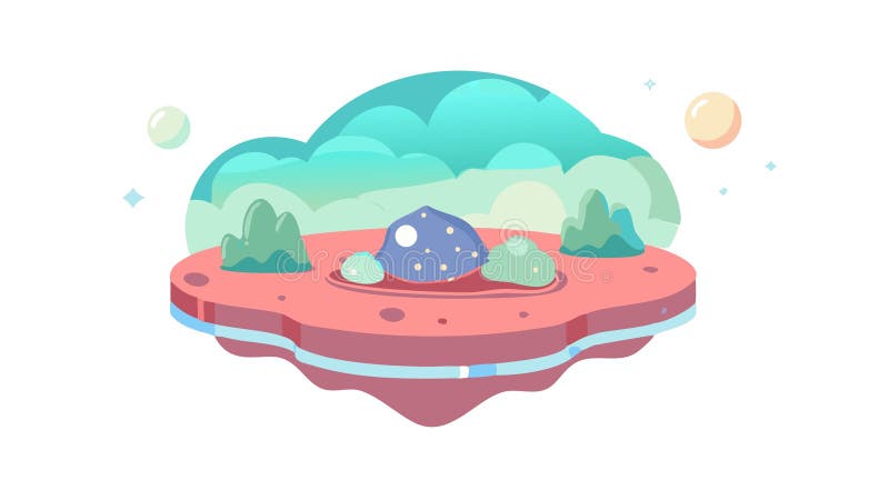 Fantasy Dome Building on a Mystical Floating Island, Vector Design ...