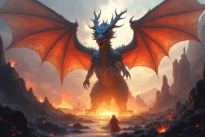 Fantasy Dragon God of Destruction Artwork - Epic Destruction Concept ...