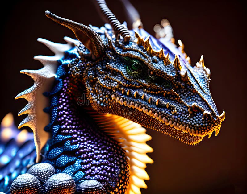 Fantasy Dragon Illustration, Shallow Depth of Field Stock Illustration ...