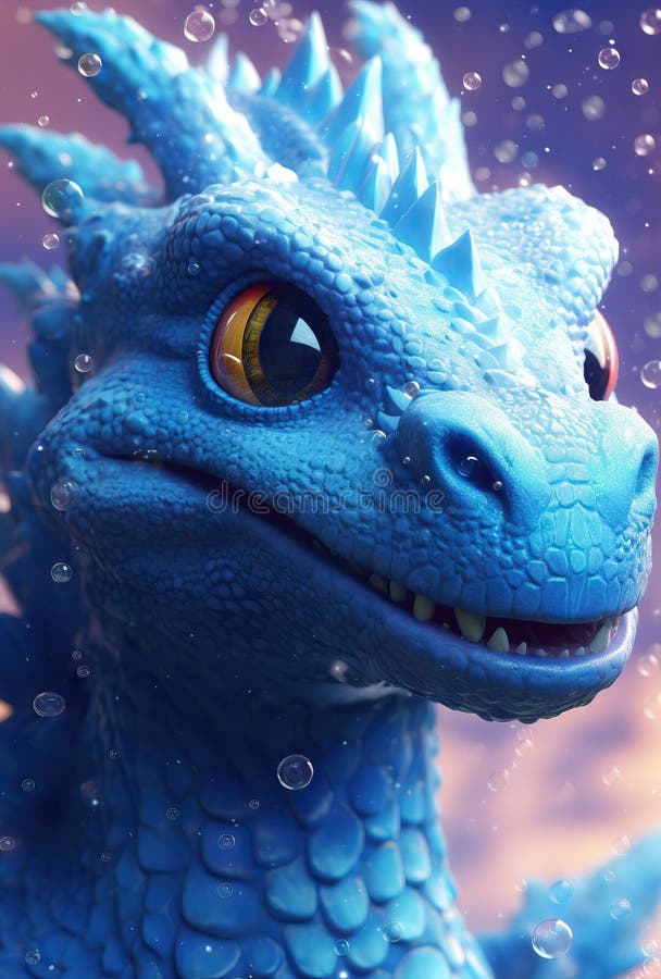 Fantasy Dragon with a Lot of Bubbles. Stock Photo - Image of skin ...