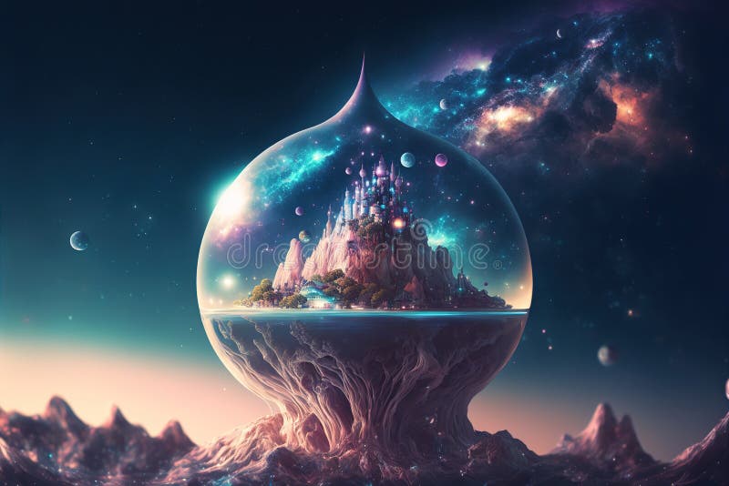 Fantasy Dream Universe stock illustration. Illustration of imaginary ...