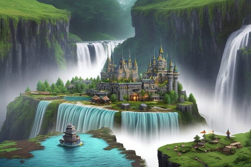 Fantasy Dreams Cape of a Floating Castle in the Clouds Stock ...
