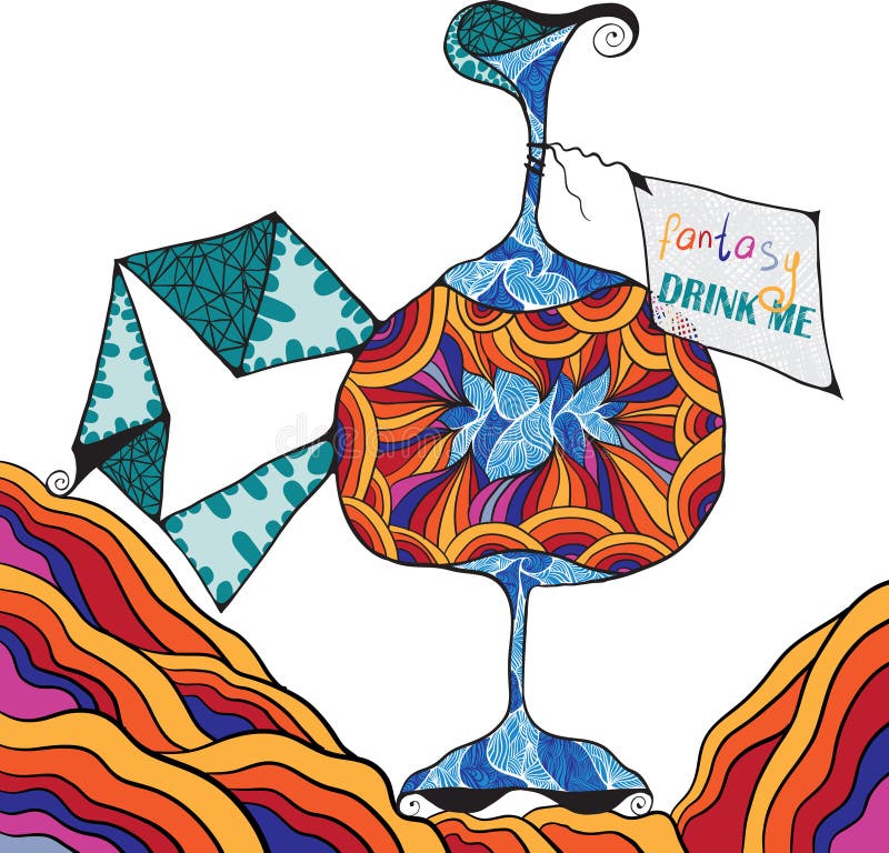 Fantasy. Drink me. stock vector. Illustration of african - 40961178