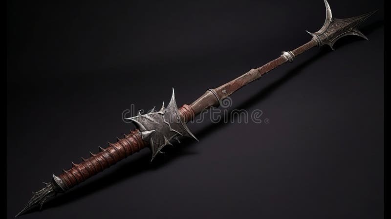Fantasy Dungeon Spiked Weapon with Detailed Textures and Stark Visuals ...