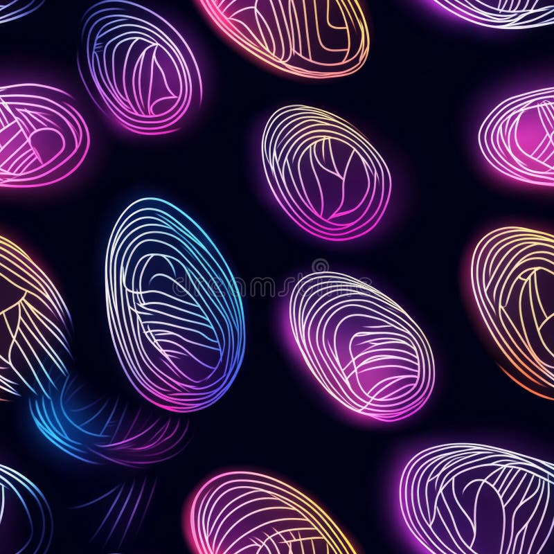 A Fantasy Easter Egg Pattern with Glowing Neon Lines and Dreamlike Patterns Stock Photo - Image ...