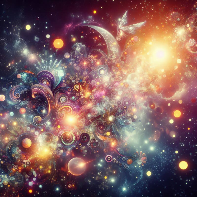 Fantasy Enchantment Magical Glowing Particles with a Whimsical F Stock ...