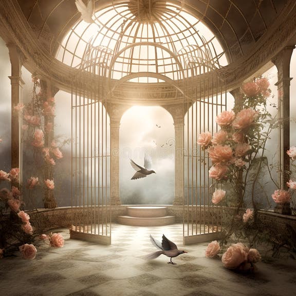 Generative AI: Fantasy Escene with Butterfly and Delicate Structure in ...