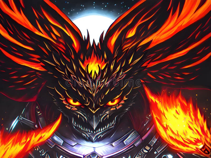 Fantasy Evil Fire Monster, Abstract Background, Ai Generated Stock ...