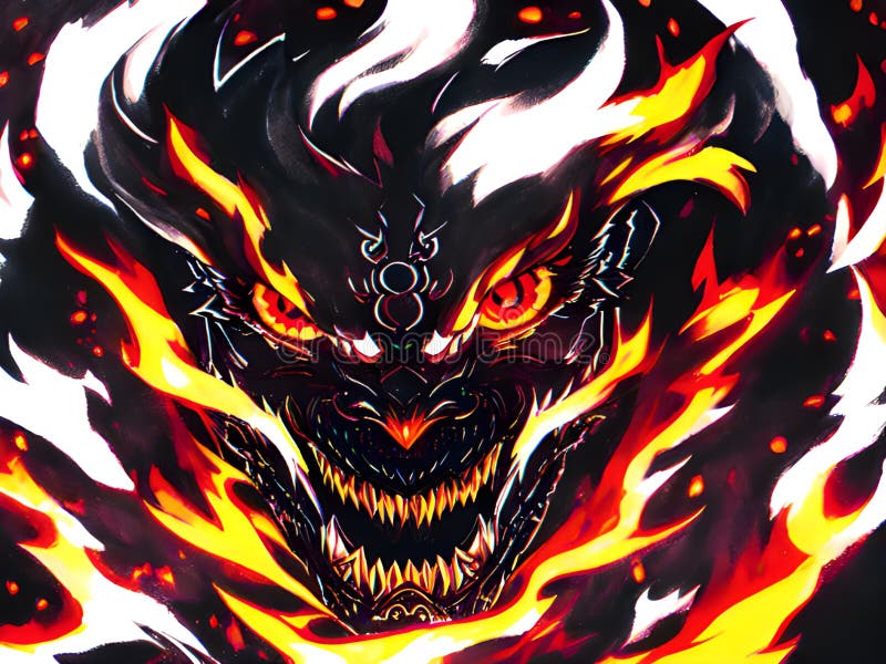 Fantasy Evil Fire Monster, Abstract Background, AI Generated Stock ...