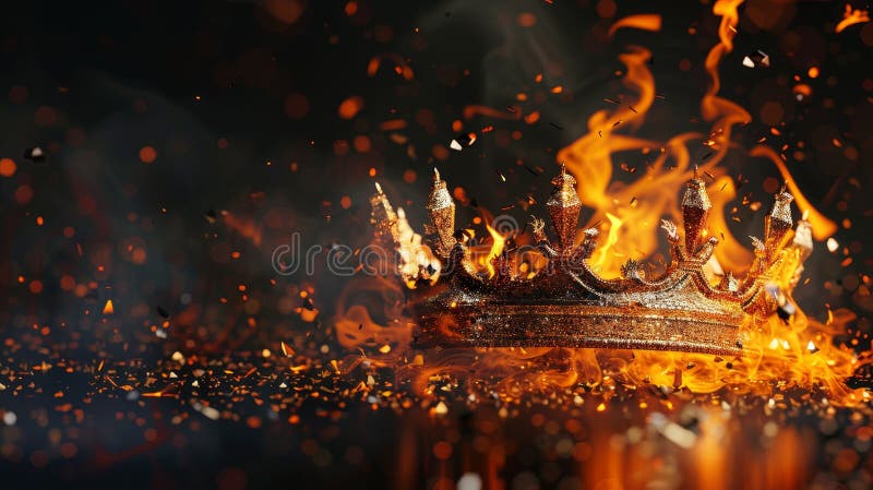 Fantasy Exploding Medieval Crown. Rise and Fall of an Empire Stock ...