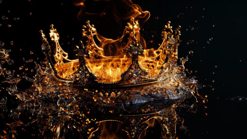 Fantasy Exploding Medieval Crown. Rise and Fall of an Empire Stock ...