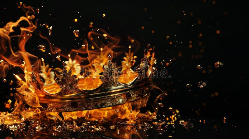 Fantasy Exploding Medieval Crown. Rise and Fall of an Empire Stock ...