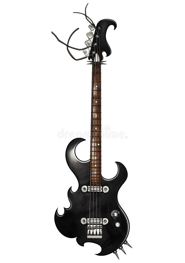 Fantasy Extreme Bass Guitar Stock Illustration - Illustration of guitar ...