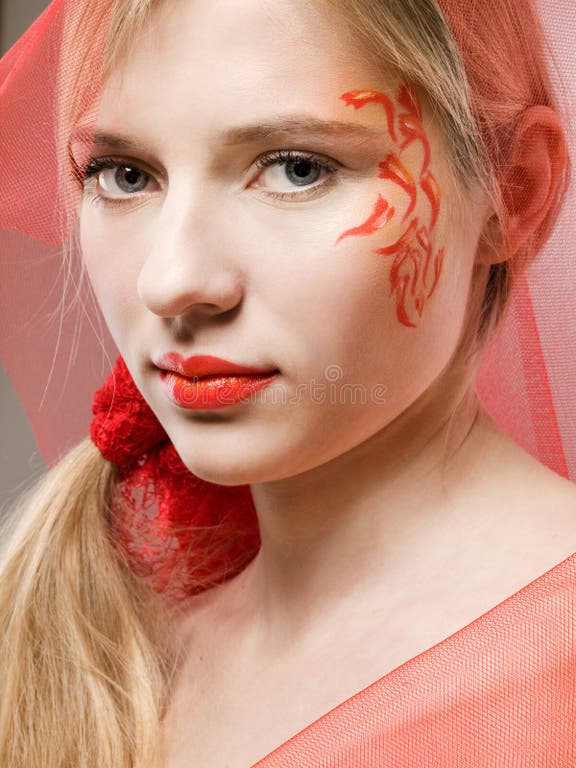 Fantasy face-art stock photo. Image of adult, model, beauty - 13389548