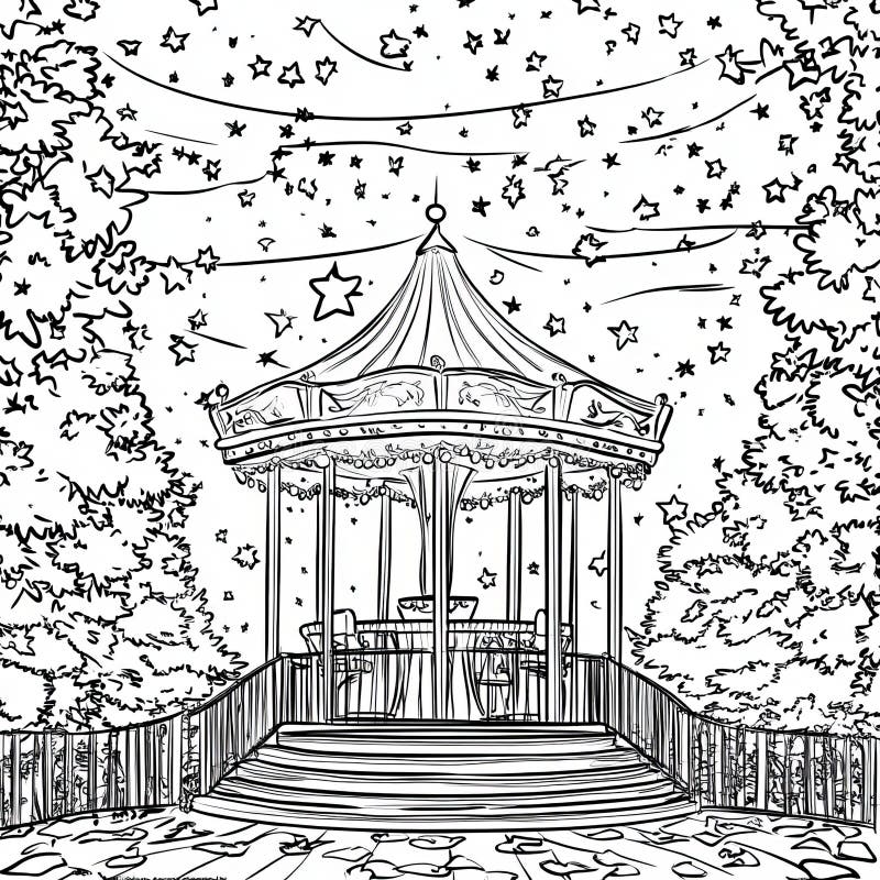 A Fantasy Fair Featuring Magical Creatures, a Coloring Page Designed ...