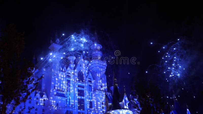 Fantasy Fairytale Flying Rocks with Castle. Realistic 4k Animation ...