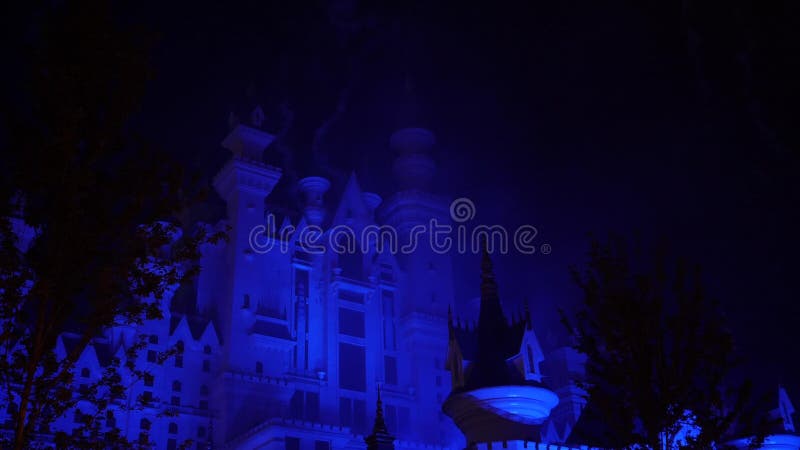 Fantasy Fairytale Flying Rocks with Castle. Realistic 4k Animation ...