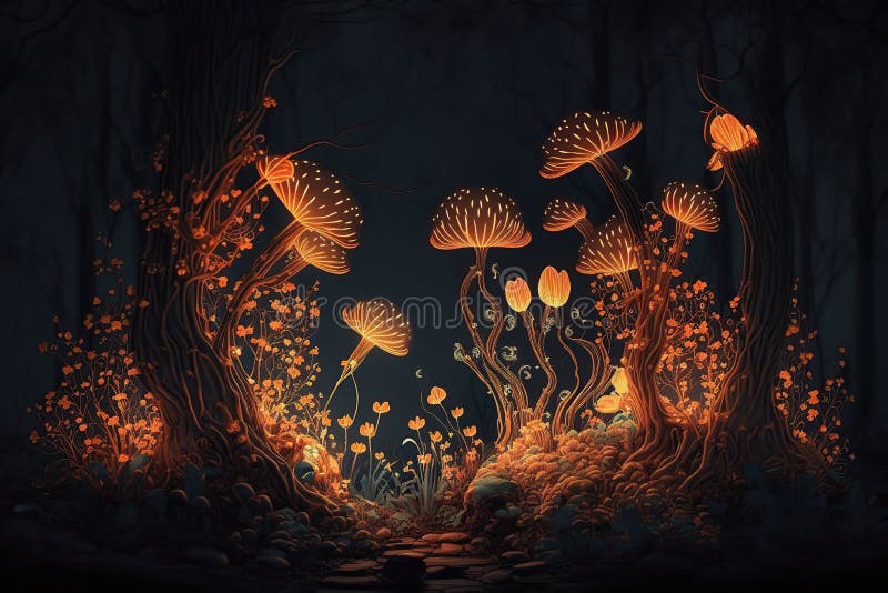 Fantasy and Fairytale Magical Forest Lighting Pathway. Stock ... Fantasy and Fairytale Magical Forest Lighting Pathway. Stock ...